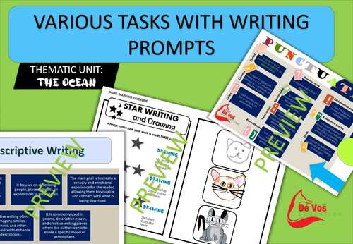 Ocean Adventure Writing Pack Grade 2 by De Vos Education | TPT