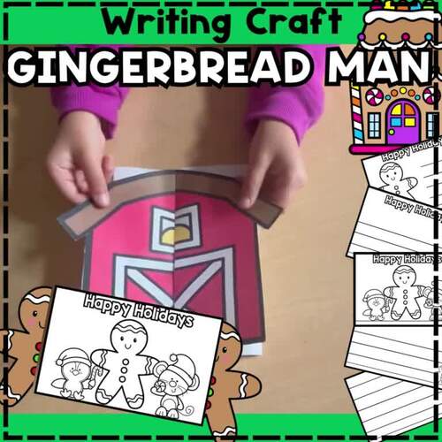 Gingerbread Man Writing Card Craft by Teach Play Thrive | TPT