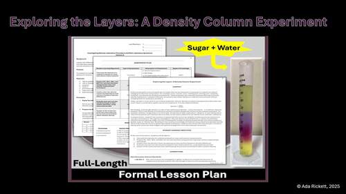 Sugar Solution Density Column Lab Formal Lesson Plan | TPT