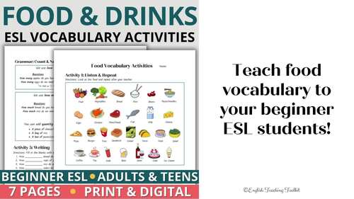 Beginner Adult ESL & Newcomers Vocabulary Activities Worksheets ...