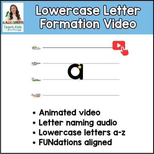 FUNdations Lowercase Letter Formation Video by Teach Kids with Kindness