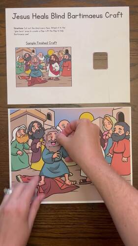 Jesus Heals Blind Bartimaeus Craft {Color and B/W!} Sunday School Activity