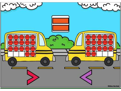 Comparing numbers to 20 Boom Cards, comparar números al 20, Spanish-English