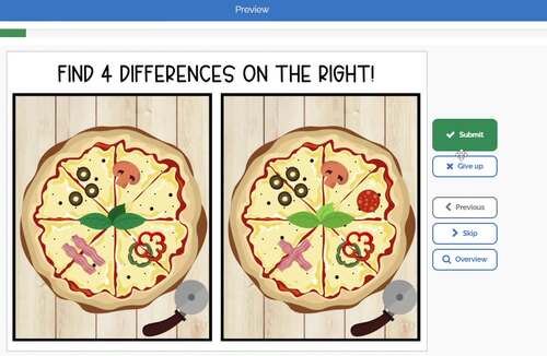 Food Theme Spot the Difference | Boom Cards Deck by A Pedi PT | TPT