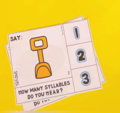 Summer Counting Syllables - Summer Phonological Awareness Task Cards