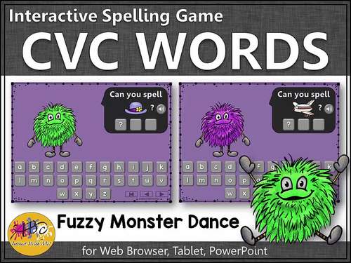 CVC Spelling Game ~ Short Vowels Interactive Spelling Game {Fuzzy ...