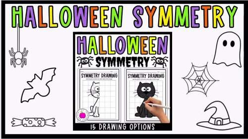 Halloween Math Activity - Lines of Symmetry Drawings by KJ Inspired ...
