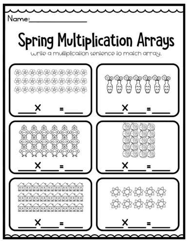 Spring Multiplication Arrays with picture | Multiplication Practice ...