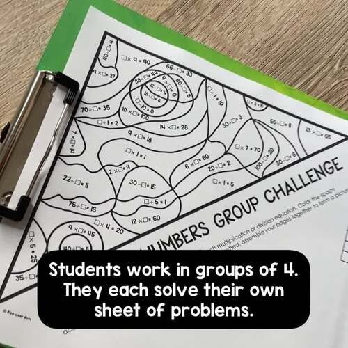 Multiplication & Division Facts Practice Activity Color by Number ...