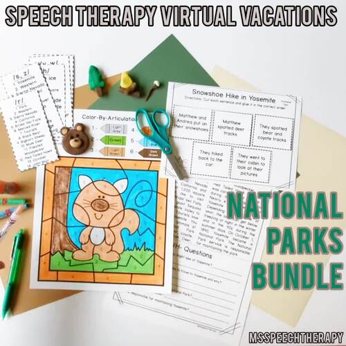 Speech Therapy Virtual Vacations: National Parks Bundle - MIXED GROUPS