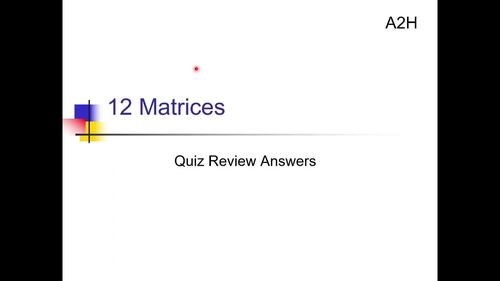 Matrices Unit by Mr Sutton Presents | TPT
