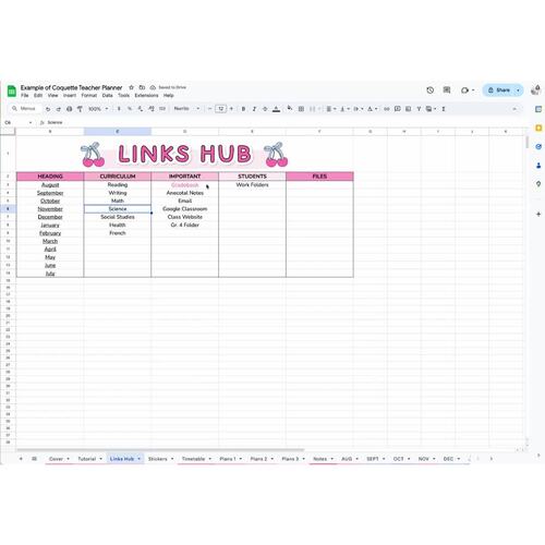 Digital Google Sheets Teacher Planner: A Lesson Plan Template in Google ...