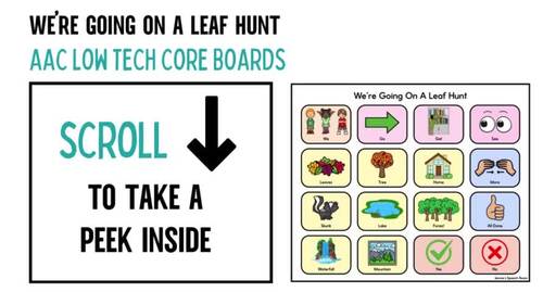 We're Going On A Leaf Hunt AAC Core Boards by Jennie's Speech Room