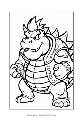 Bowser Coloring Page for Kids Vol 1 – Unleash Creativity and Fun!