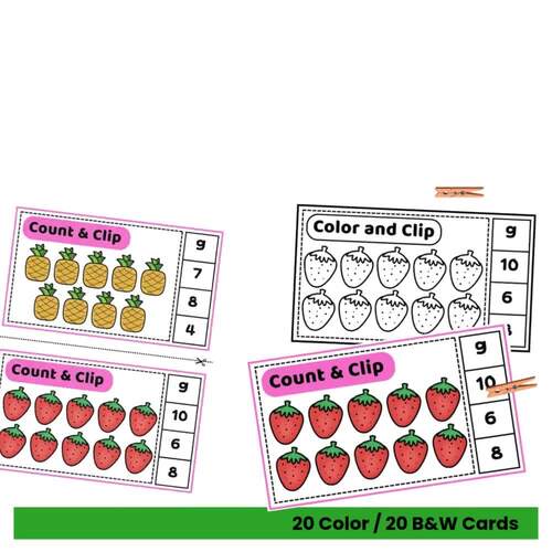 Fruit Counting and Clip Cards | Numbers 1–20 | | Fine Motor Math Center ...