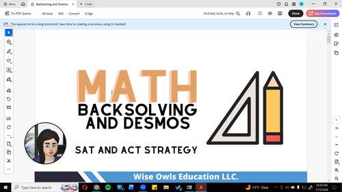 SAT and ACT Math Prep 2026: Backsolving and Desmos Intro Guided Practice!