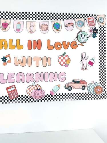 Fall In Love With Learning Bulletin Board | Groovy Retro Theme | TPT