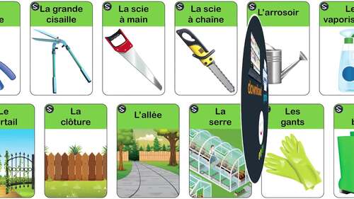 FRENCH Garden vocabulary flashcards | LE JARDIN (9x6cm) | 50 Noms et images