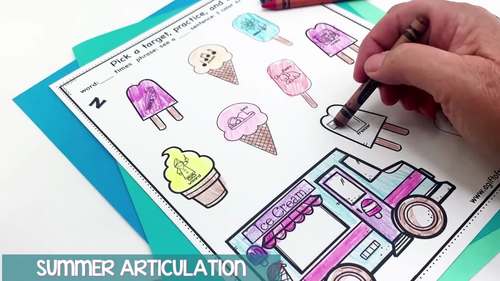 Summer Articulation NO PREP Worksheets for Later Developing Sounds