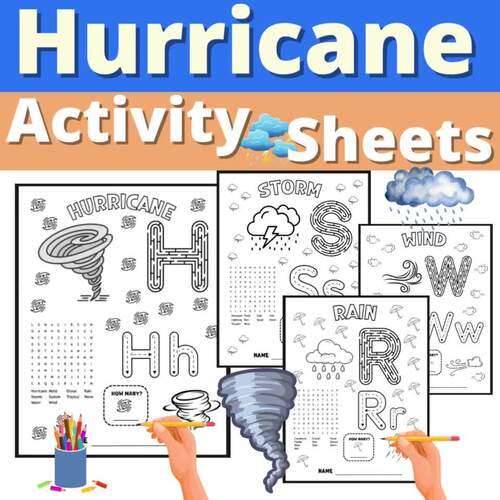 Hurricane Activity Sheets Weather Storms Wind Rain Worksheets Resource