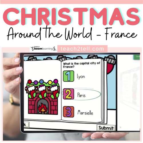 Christmas in France Reading Comprehension Digital Activities Boom Cards
