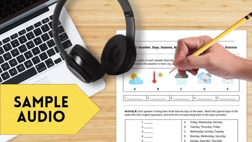 Spanish Weather Seasons Months Listening Activities by World Language ...