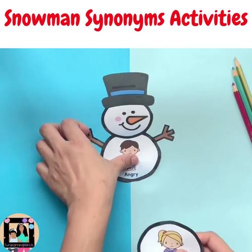 Winter Snowman Synonyms Center Activity | Winter Synonyms Craft | TPT