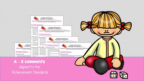 Australian Curriculum Foundation/ Prep Maths Report Card Comments ...