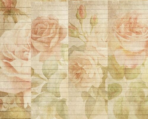 Vintage Rose Digital Paper, Journaling Pages Printable Paper, Writing Paper