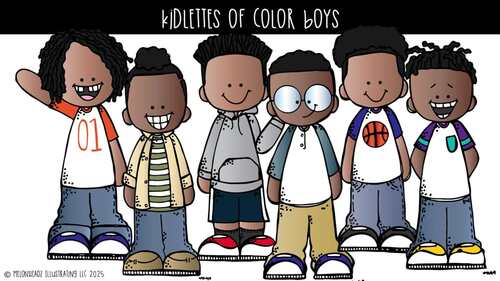 Kidlettes of Color clip art, Boys clip art, African American clip art Mini