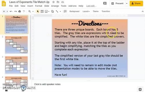 Laws of Exponents Scavenger Hunt, Digital and Interactive Google Slides™
