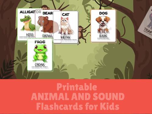 Animal Sounds Flashcards A-Z: Printable Learning Cards by LavishGurly