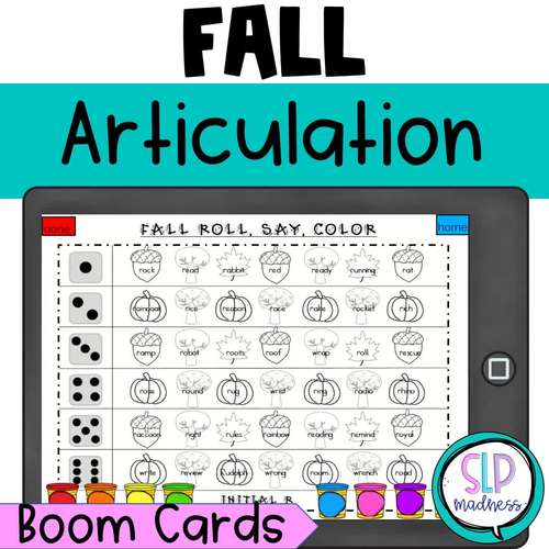 No Prep Fall Articulation Game l Speech Therapy Articulation Boom Cards