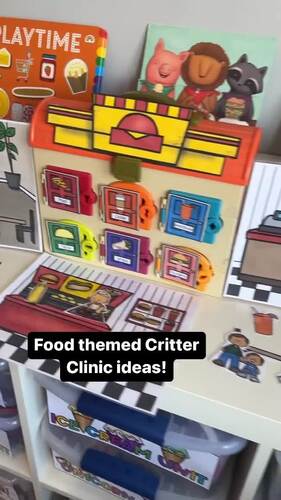 Food Themed Critter Clinic Speech and Language Therapy Toy Companion