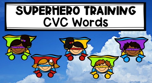 Superhero Training - CVC Words - Reading Practice by Little Playful ...