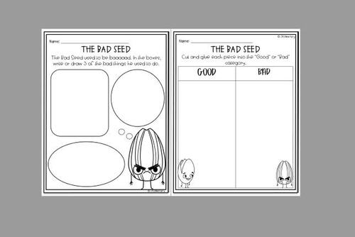 The Bad Seed Book Companion Activities | SEL Read Aloud | No Prep ELA