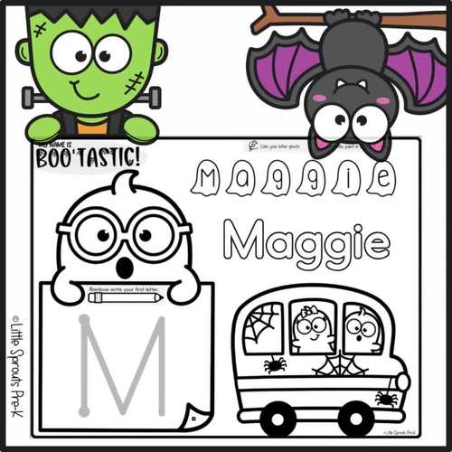 Halloween SET 1 Easy Peasy Name Activities PreK, Kinder | TpT