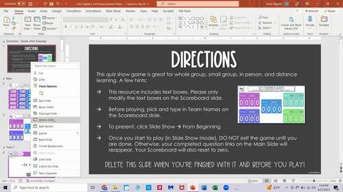 Algebra 1A End of Year Review Game by Erica Loves Math | TPT