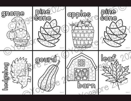 Fall Dot Marker Pages – Toddler, Pre-K and Kindergarten Vocabulary ...