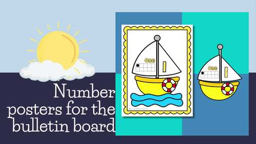 ocean themed number posters by Joy and Sunshine Collective | TPT