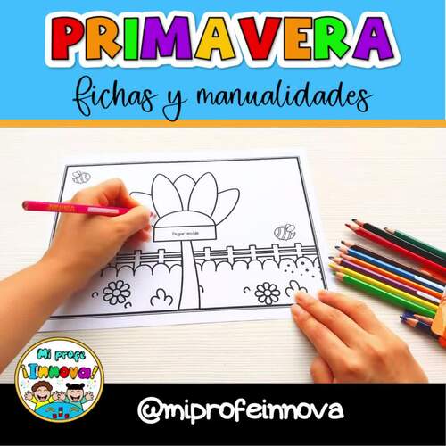 Spring in Spanish craft and worksheets - La Primavera fichas y manualidades