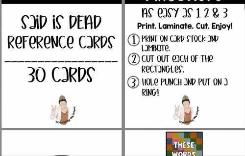 Said is Dead! Reference Cards (Text Gradients) by CreativelyMsCooper