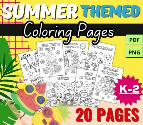 Summer Coloring Pages | Beach Themed Coloring Sheets | Printable ...
