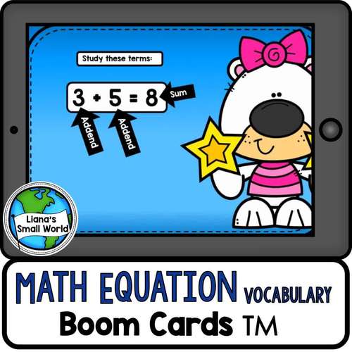 Math Equation Vocabulary Boom tm Cards Digital Task Cards | TPT