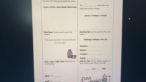 Grade 5 Science Bell Ringers | Human Body Systems, Health, & Daily Warm‑Ups