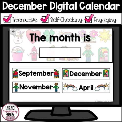 DIGITAL CALENDAR - December - Circle Time - Morning Meeting - Google Slides