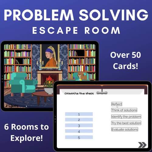 Problem Solving Escape Room -- No Prep Boom Cards by Social Work Studio