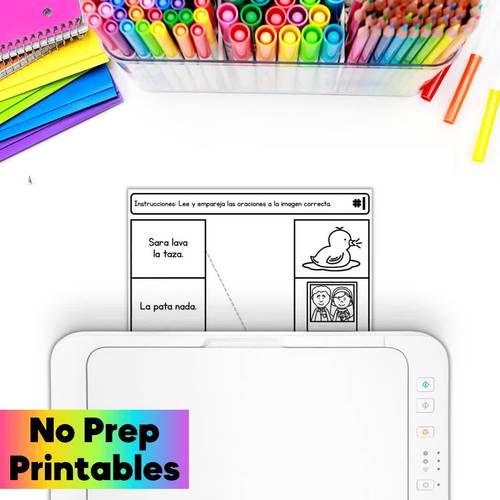 No Prep Spanish Reading Packet by The Bilingual Rainbow | TPT