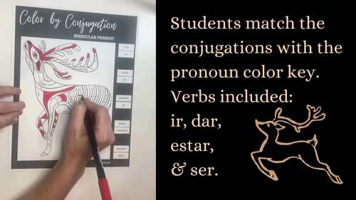 Irregular Present Color By Conjugation-Los Animales by SinginSeñorita