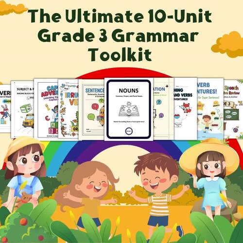 Grammar Worksheets Grade 3 Bundle | Language Practice | No Prep Printable